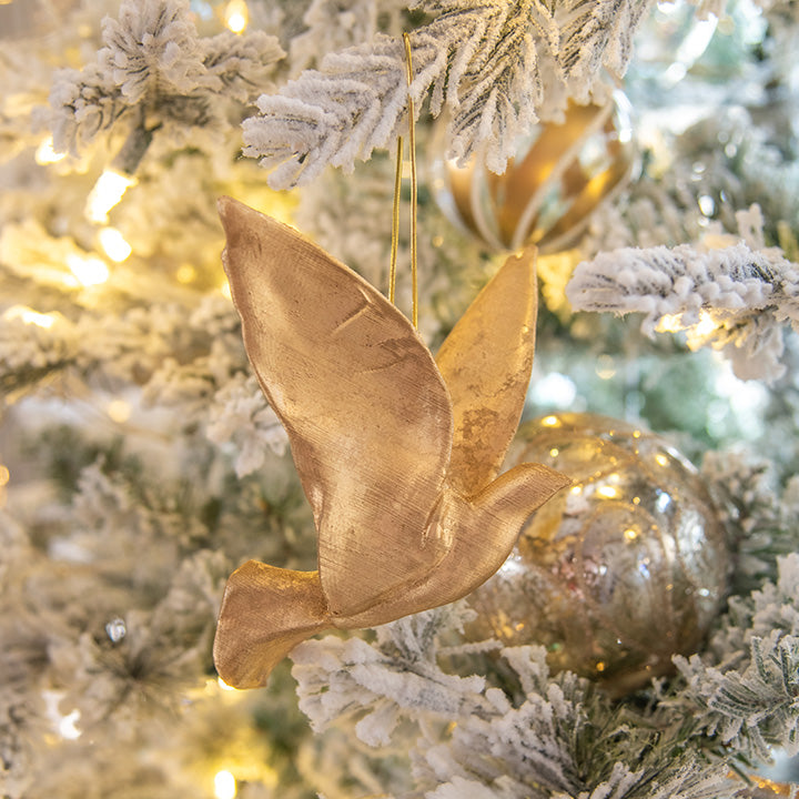 Trio of Sculpted Gilded Doves – Fig & Dove