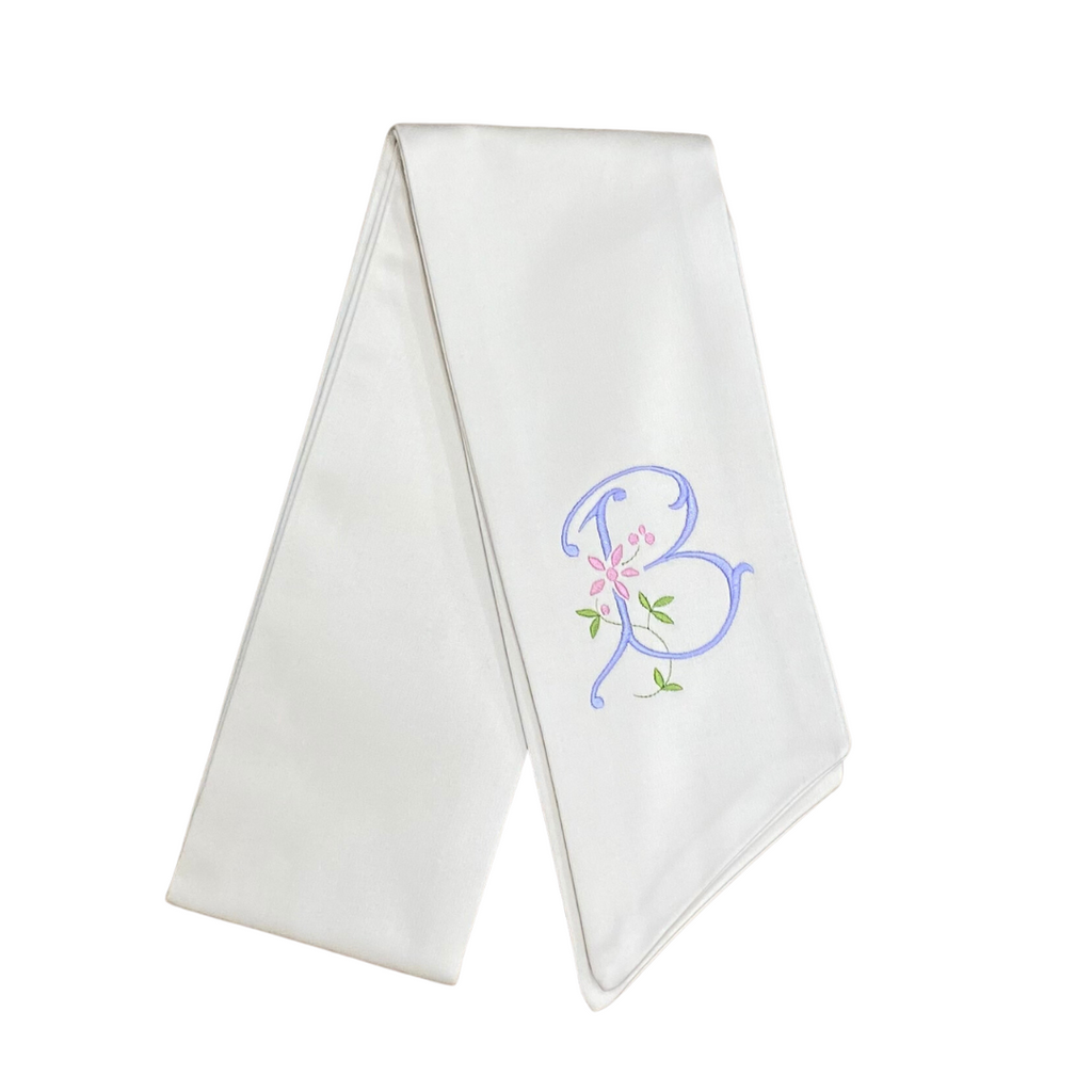 Spring Monogram Wreath Sash – Fig & Dove