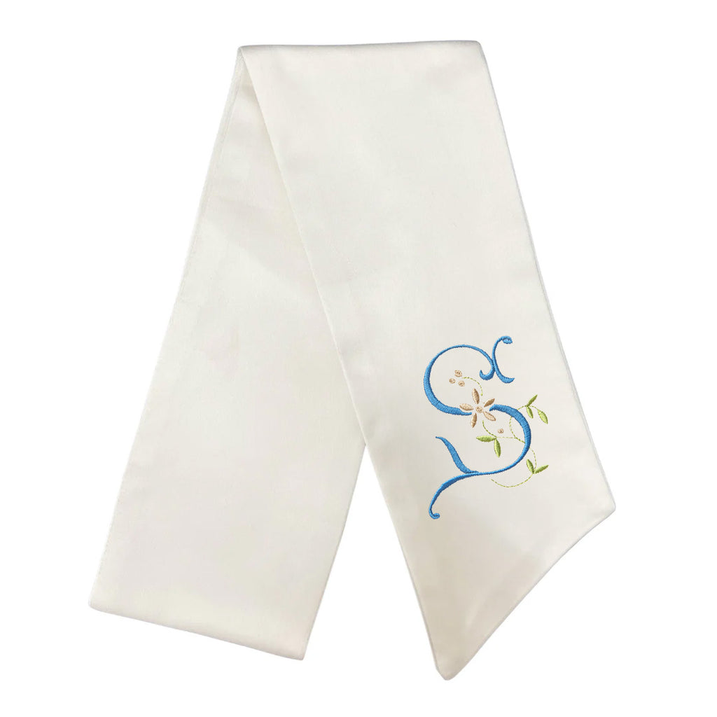 Spring Monogram Wreath Sash – Fig & Dove